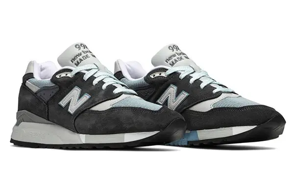 NEW BALANCE X Kith 998 "steel Blue" Made In Usa - Black/blue