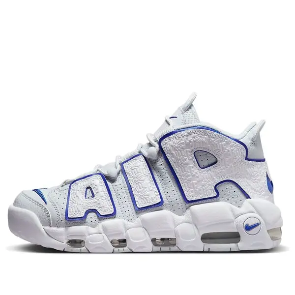 Nike More Uptempo Air High Top Sneakers - White/blue