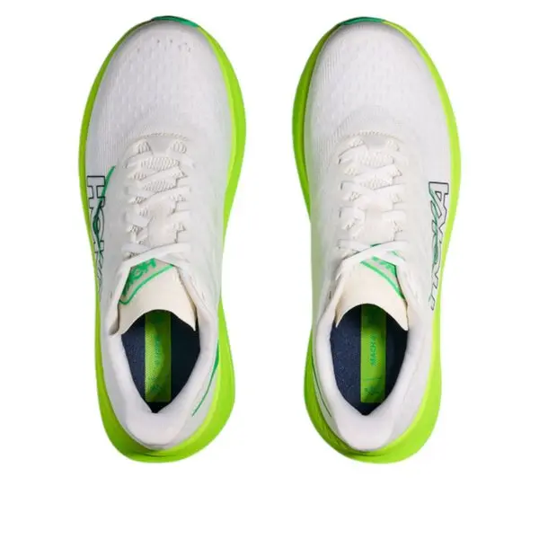 Hoka One One Mach 6 Athletic Sneakers - White/neon Lime