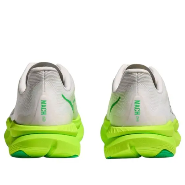 Hoka One One Mach 6 Athletic Sneakers - White/neon Lime