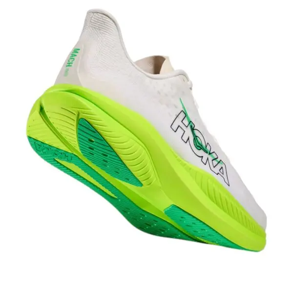 Hoka One One Mach 6 Athletic Sneakers - White/neon Lime