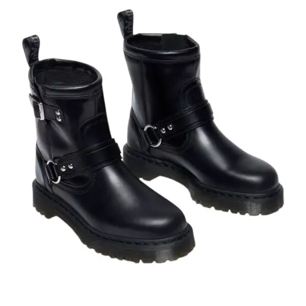 Dr. Martens Anistone Harness Leather Biker Boots