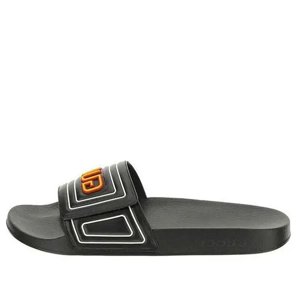 Gucci Slide Sandals With Embossed Logo - Black