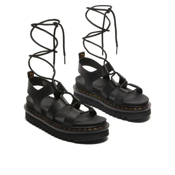 Dr. Martens Nartilla Athena Leather Gladiator Sandals - Black