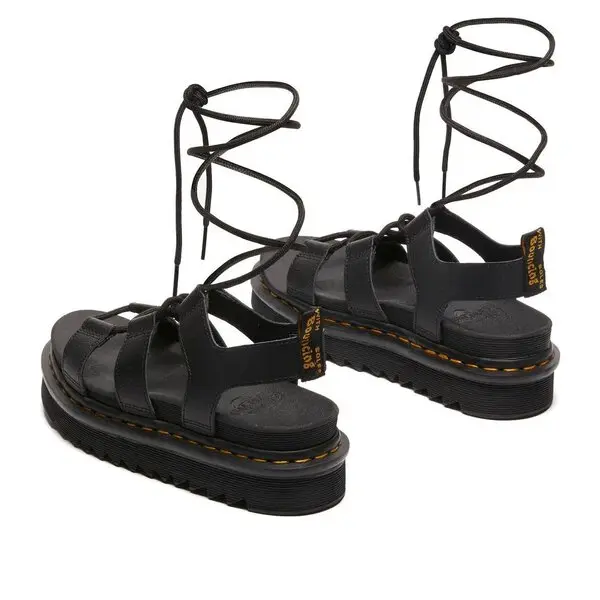Dr. Martens Nartilla Athena Leather Gladiator Sandals - Black
