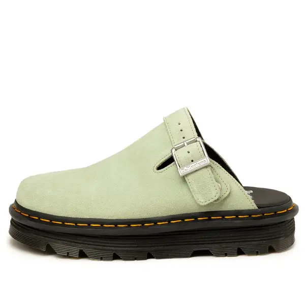 Dr. Martens Zebzag Suede Slingback Platform Mules - Sage Green