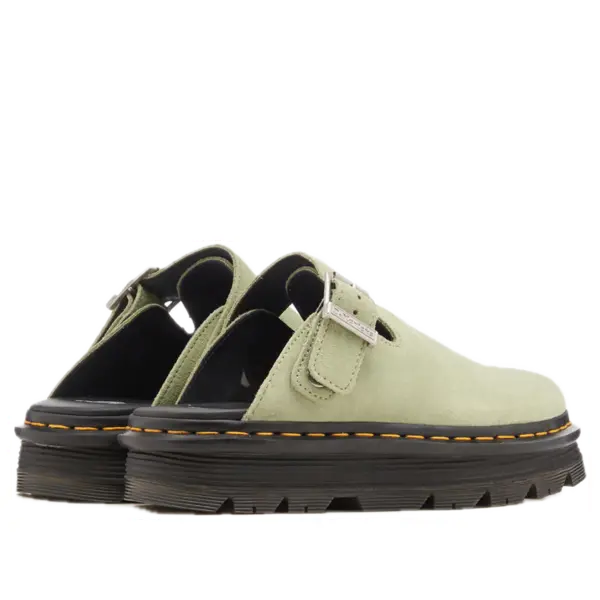 Dr. Martens Zebzag Suede Slingback Platform Mules - Sage Green