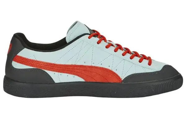 PUMA Perks And Mini X Clyde Rubber Low Top Sneakers - Light Aqua/red/black