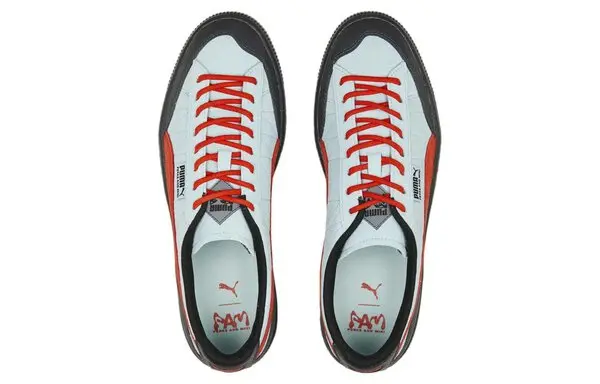PUMA Perks And Mini X Clyde Rubber Low Top Sneakers - Light Aqua/red/black