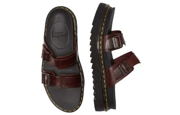 Dr. Martens Myles Brando Leather Flat Heel Sandals
