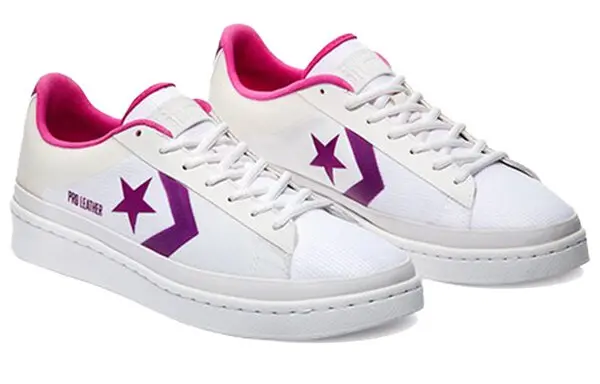 CONVERSE Pro Leather Low Top Sneakers - White/purple