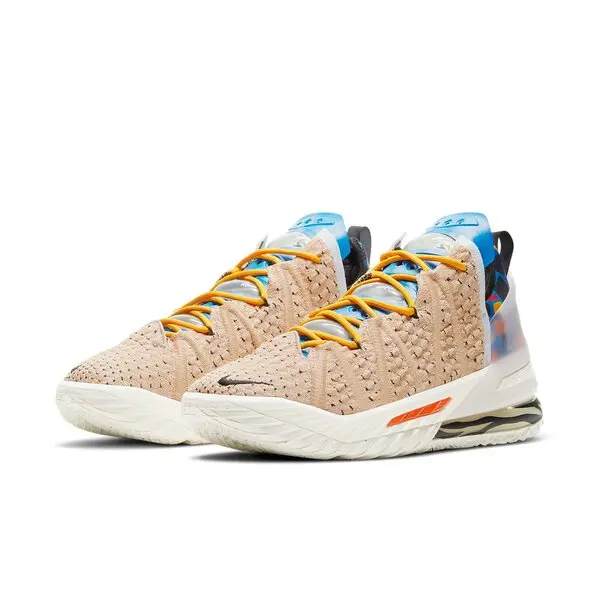 Nike Lebron 18 "majestic Ferocity" Mid-top Athletic Sneakers - Bluewhite