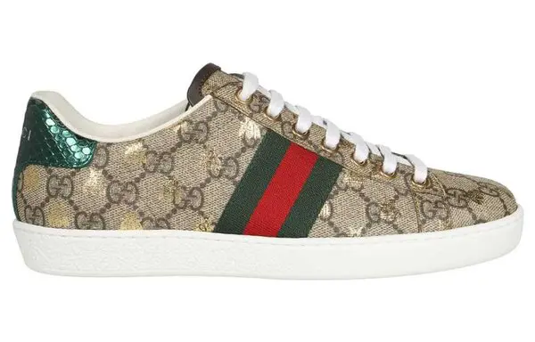 Gucci Ace Gg Supreme Bees Low Top Sneakers - Beige/ebony