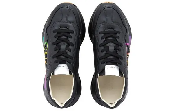 Gucci Rhyton Iridescent Logo Sneakers - Black