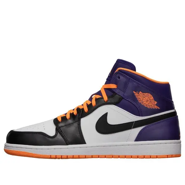 JORDAN 1 Mid Sneakers - White/brght Ctrs-crt Prpl-blk