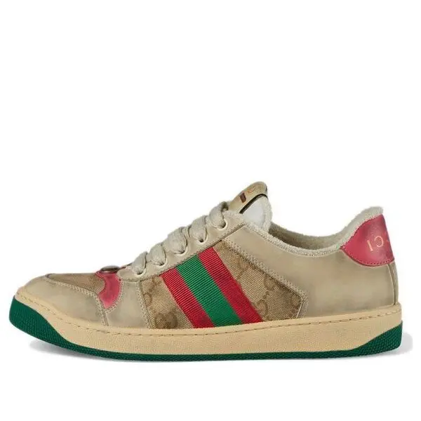 Gucci Screener Distressed Sneakers - Cream