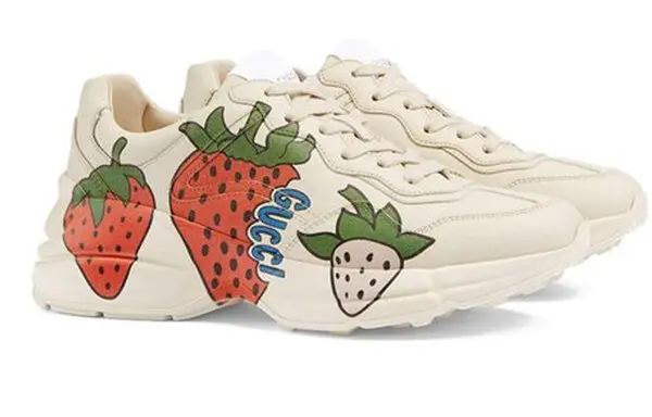 Gucci Rhyton Strawberry Sneakers - White
