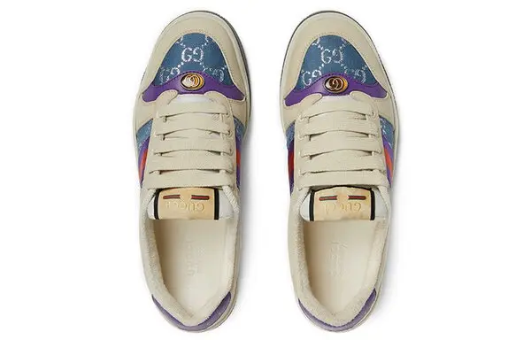 Gucci Screener Gg Lam Sneakers - Blue