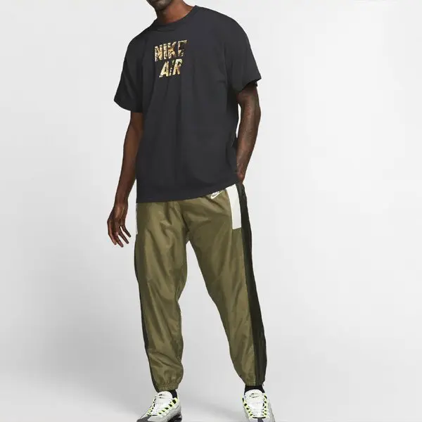 Nike Alphabet Printing Short Sleeve Black T-shirt 'black Camo - Black/camo