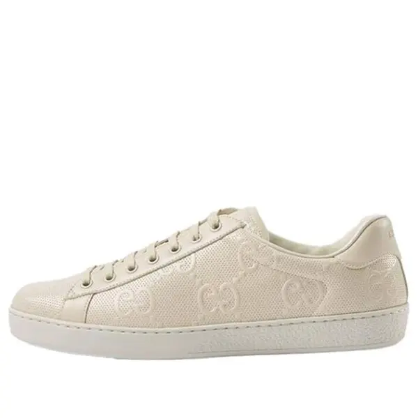 Gucci Ace Gg Embossed Sneakers - White