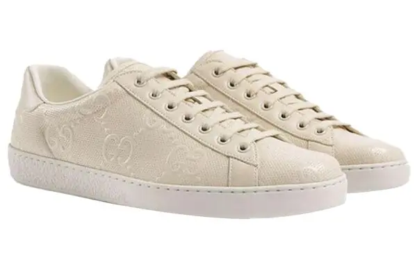 Gucci Ace Gg Embossed Sneakers - White