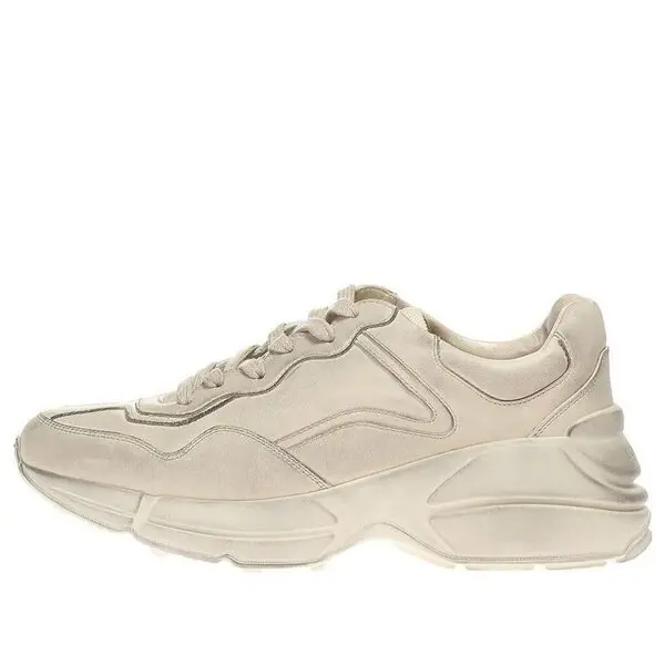Gucci Rhyton Leather Lace-up Sneakers - Ivory Leather