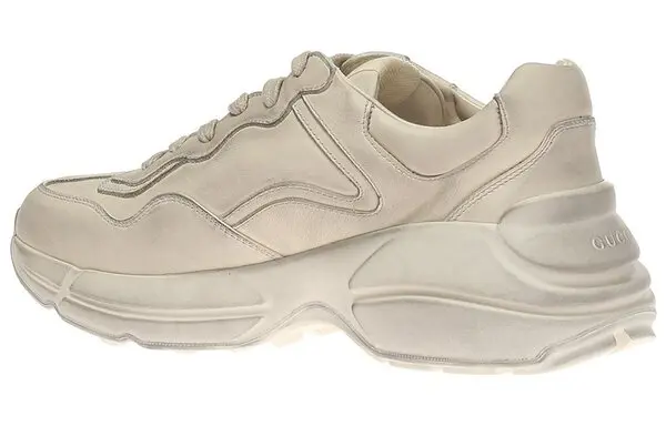 Gucci Rhyton Leather Lace-up Sneakers - Ivory Leather