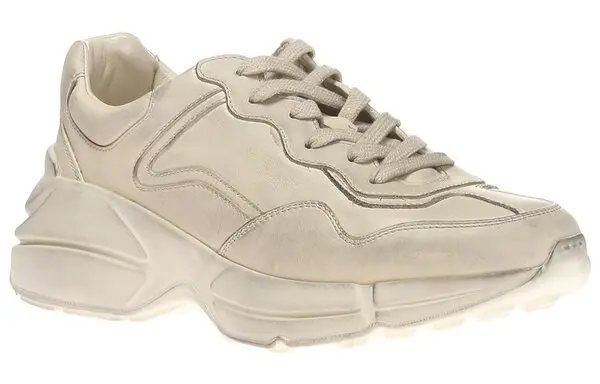 Gucci Rhyton Leather Lace-up Sneakers - Ivory Leather