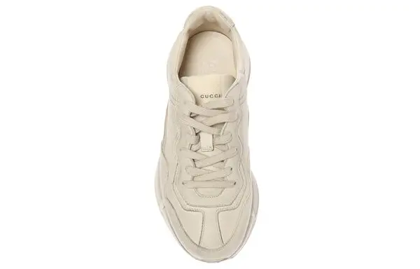 Gucci Rhyton Leather Lace-up Sneakers - Ivory Leather