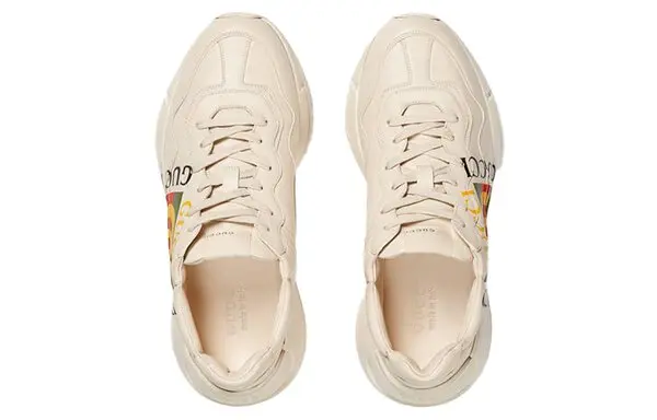 Gucci Rhyton Leather Sneaker With Vintage Logo - Ivory