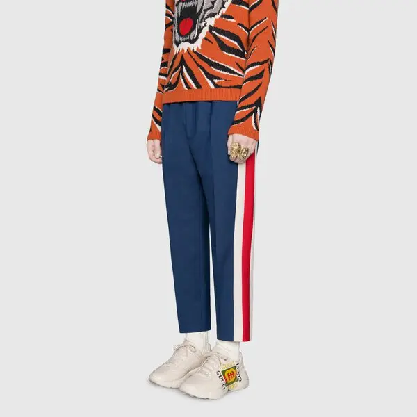 Gucci Rhyton Leather Sneaker With Vintage Logo - Ivory