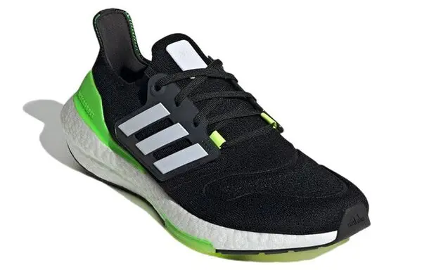 Adidas Ultraboost 22 Athletic Sneakers - Black/green/white