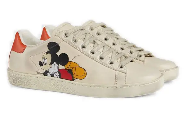 Gucci X Disney Ace Low Top Sneakers - Cream