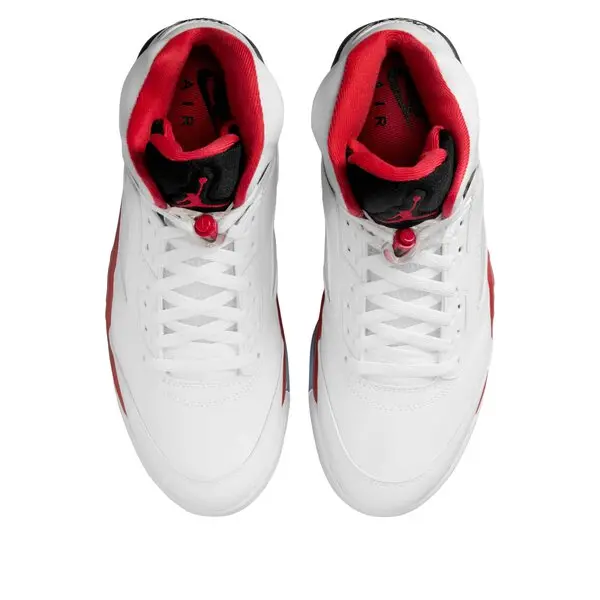 JORDAN 5 Retro 'fire Red Black Tongue - White/fire Red/black