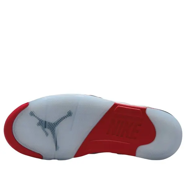 JORDAN 5 Retro 'fire Red Black Tongue - White/fire Red/black