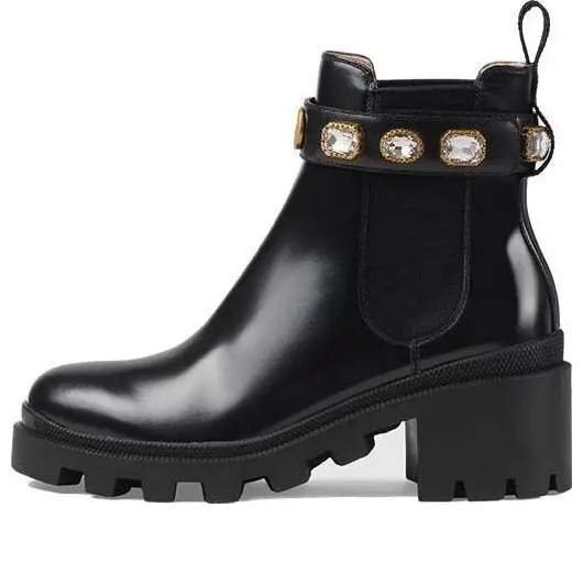Gucci Ankle Boot With Embellished Belt - Black