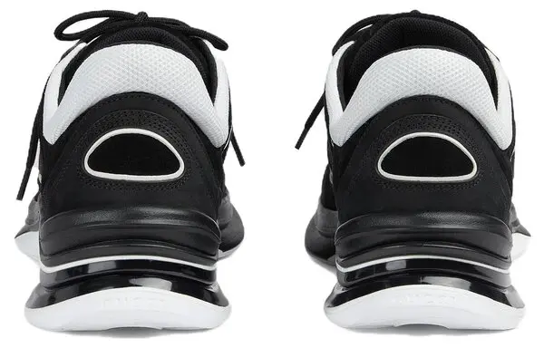 Gucci Run Sneaker In Black Suede - Black/white