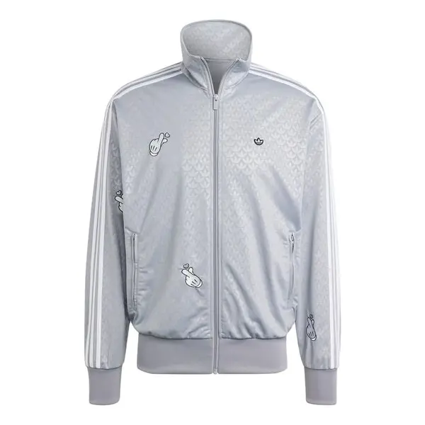 Adidas Originals X Mickey Mouse Monogram Track Jacket - Grey