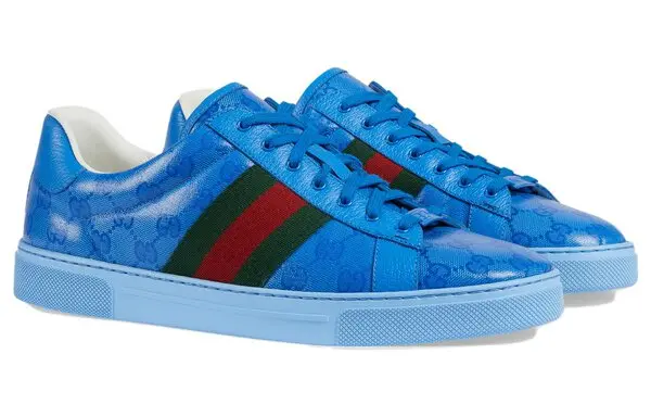 Gucci Ace Gg Crystal Canvas Sneakers - Blue