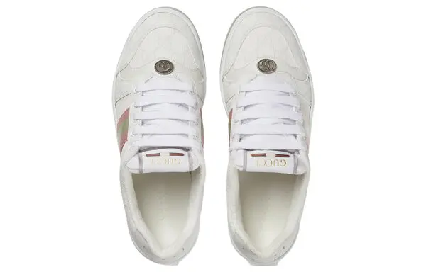 Gucci Screener Sneaker Gg Supreme - White/pink/green