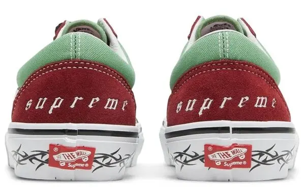 VANS Supreme X Old Skool 'barbed Wire Green - Red/green