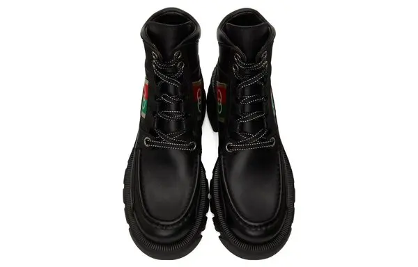 Gucci Interlocking Lace-up Boots