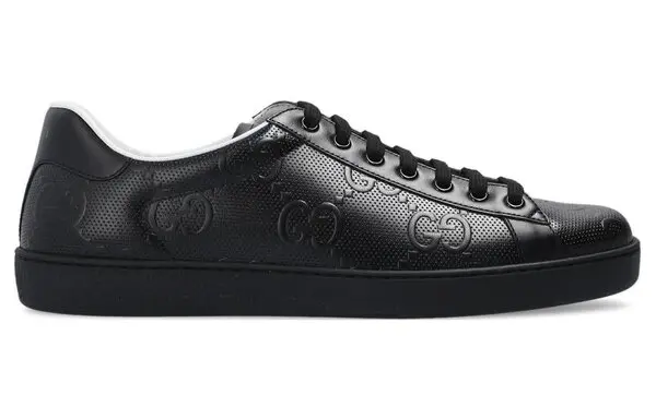 Gucci Ace Low Top Sneakers With Embossed Gg Logo