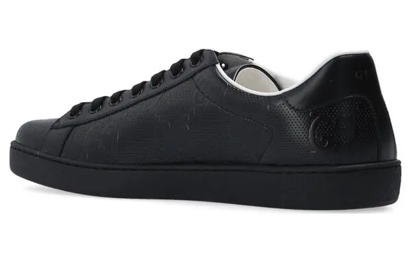 Gucci Ace Low Top Sneakers With Embossed Gg Logo