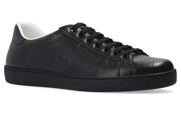 Gucci Ace Low Top Sneakers With Embossed Gg Logo