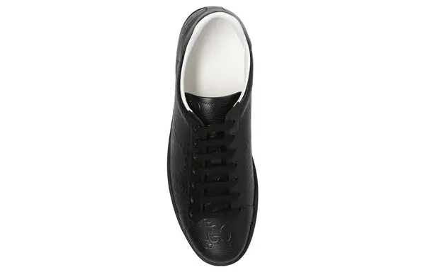 Gucci Ace Low Top Sneakers With Embossed Gg Logo