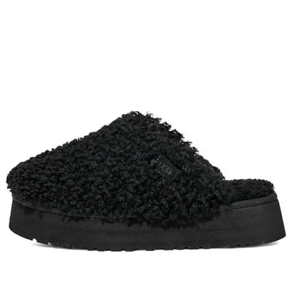UGG Maxi Curly Platform Slippers - Black
