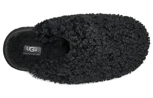 UGG Maxi Curly Platform Slippers - Black