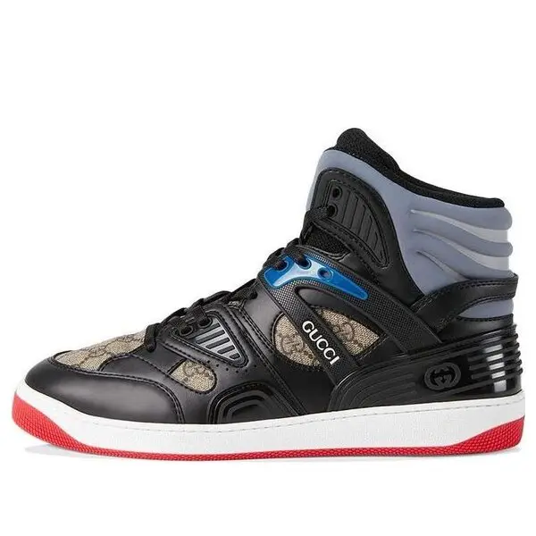 Gucci Basket High Top Sneakers - Black/red