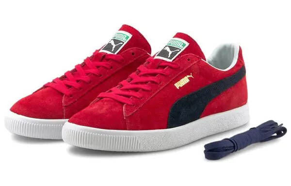 PUMA Suede Vintage Retro Low Top Sneakers - Black/red/white